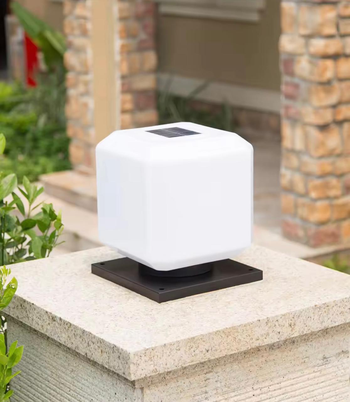 SOLAR CUBE SHAPED POST TOP LIGHT FL-PT-99